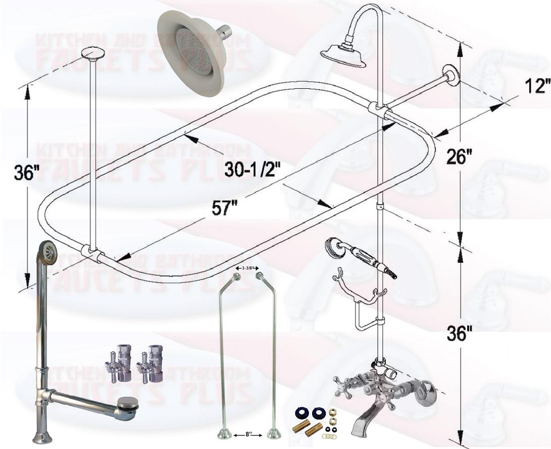 Clawfoot Tub Shower Kits | Clawfoot Tub Packages & Kits - K & B ...